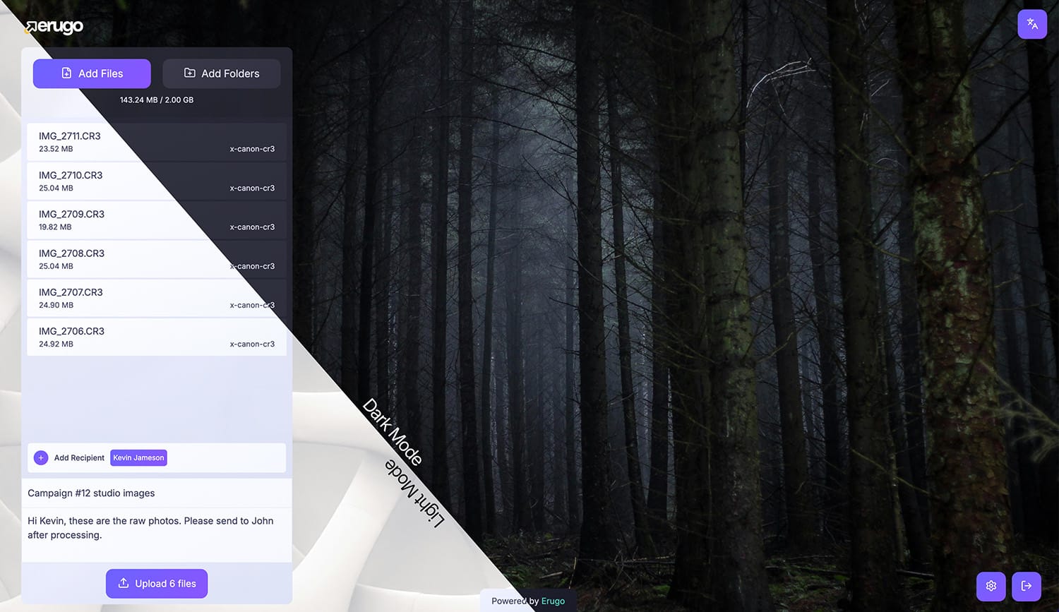 Erugo - Self-hosted file sharing platform | WeTransfer Alternative